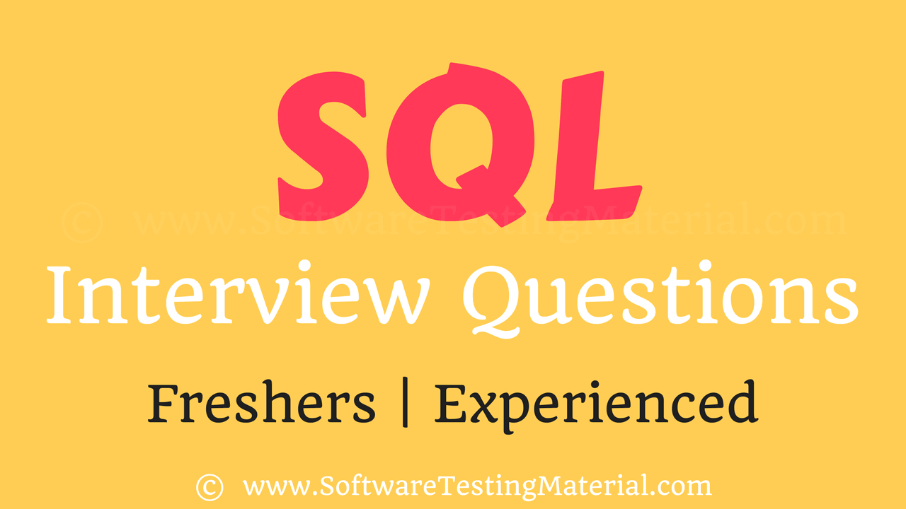 100 Sql Interview Questions Answers Updated 2019
