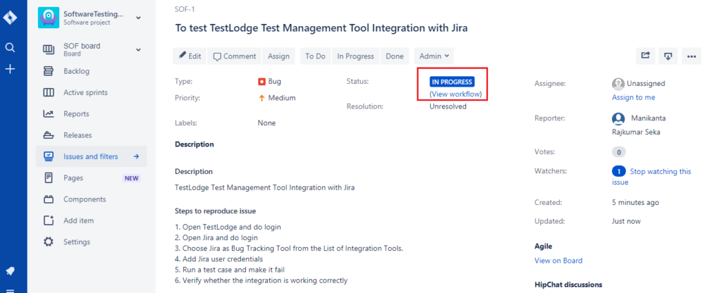 Testlodge Test Case Management Tool Integration With Jira